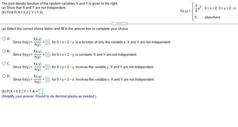 solved the joint density function of the random variables x