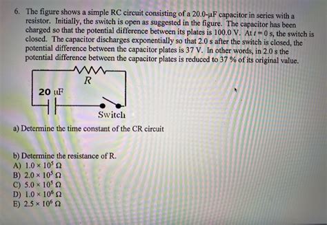 Solved The Figure Shows A Simple Rc Circuit Consisting Of Chegg