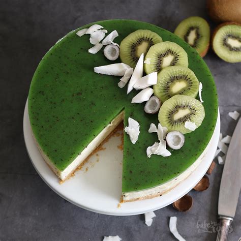 Veganer Kiwi Kokosnuss No Bake Cheesecake Bake To The Roots