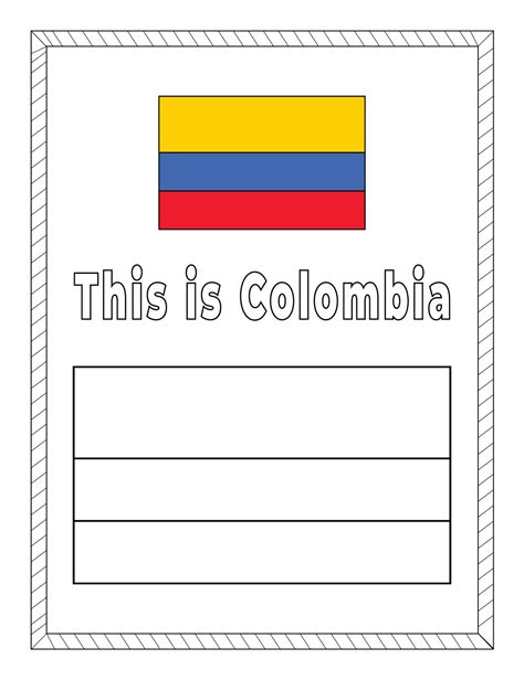 Bandera Nacional De Colombia Para Colorear 16546012 Vector En Vecteezy