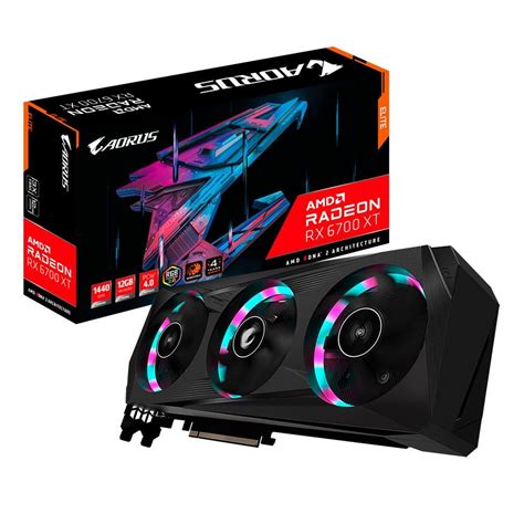 Placa de Vídeo Gigabyte Aorus Radeon RX 6700 XT Elite 12G RGB GDDR6