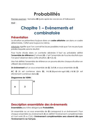 Chapitre 2 Chapitre 2 Probabilité conditionnelle La construction d
