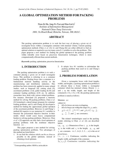pdf a global optimization method for packing problems