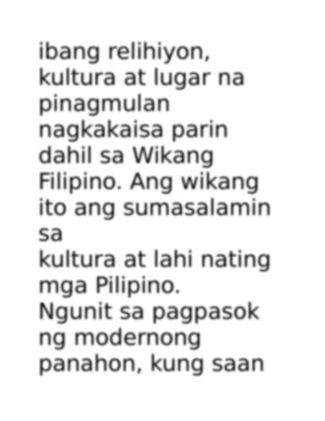 Solution Mga Kalagayang Pangwika Sa Kulturang Pilipino Studypool The