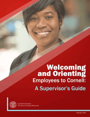 Fillable Online Hr Cornell Hiring Supervisor Guide To New Employee