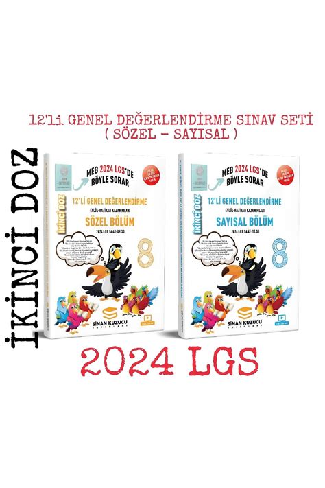 SİNAN KUZUCU YAYINLARI 2024 LGS 8 Sınıf İKİNCİ DOZ 12 li Genel