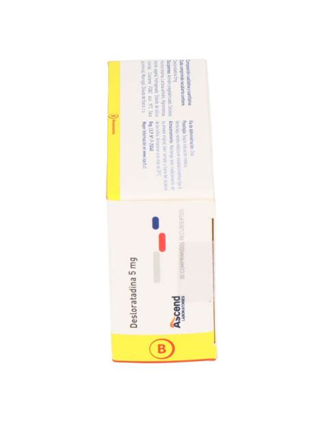 DESLORATADINA 5 MG 30 COMPRIMIDOS RECUBIERTOS BIOEQUIVALENTE ASCEND