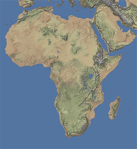 Mapa de África para imprimir Político Físico Mudo Continente