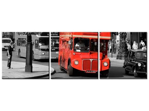 Obraz Piętrowy angielski autobus 3 elementy 150x50 cm Oobrazy