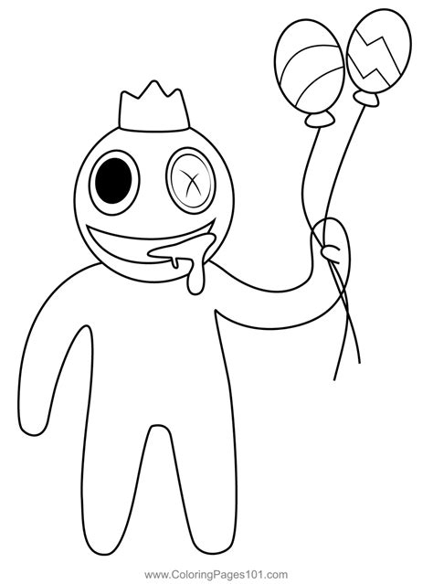 Rainbow Friends Blue Coloring Pages Printable