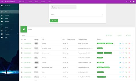 List Vuetify Admin