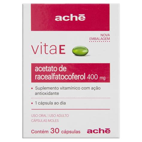 Vita E 400mg caixa contendo 30 cápsulas gelatinosas moles Aché