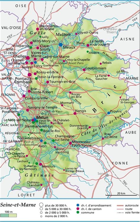 Carte de Seine et Marne Carte du département 77