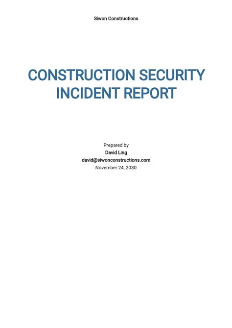 Security Incident Report Template Free PDF Google Docs Word