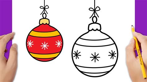 How To Draw A Christmas Bauble Easy Christmas Drawing YouTube