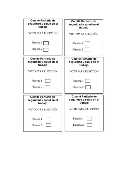 5 Formato para votar para el Copasst Comité Paritario de seguridad y