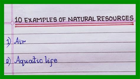Examples Of Natural Resources In English Examples Examples