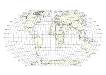 World Map With Latitude And Longitude Grid