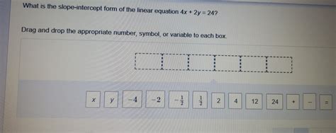 Solved What Is The Slope Intercept Form Of The Linear Equat Coordinate