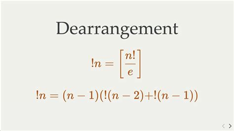 derangement the n formula through recurrence and euler s constant e comes in youtube