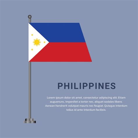 Ilustração do modelo de bandeira das filipinas Vetor Premium