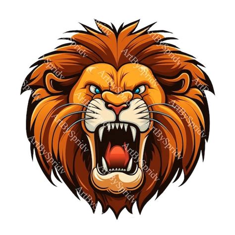 Roaring Lion Head Art