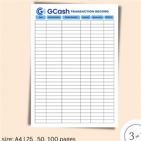 Gcash Transaction Record A Size Pad Lazada Ph