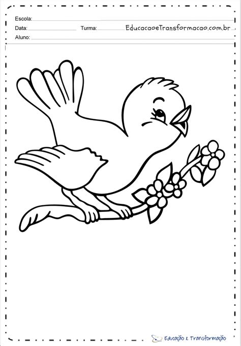Pássaros para colorir e imprimir Desenhos de Animais Educação e