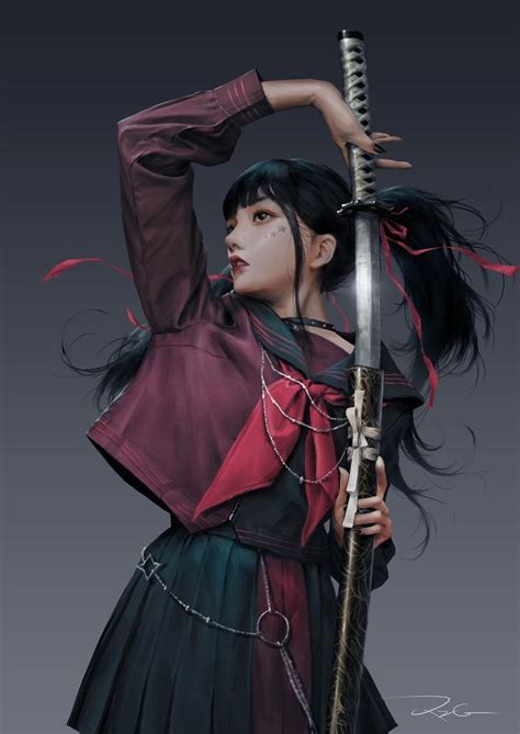 ArtStation Sword Girl Daily Study 7 16 Vinci R In 2022 Sword Poses