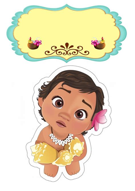 Topper Topo De Bolo Moana Baby Para Imprimir B Moana Theme Birthday