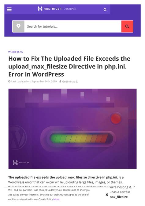 How To Fix The Uploaded File Exceeds The Upload Max Filesize Directive