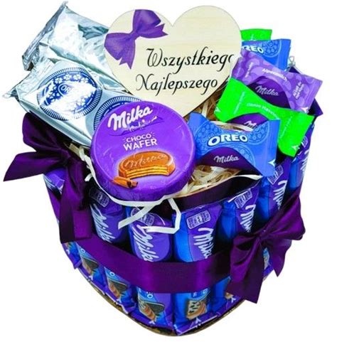 Tort MILKA Box Kosz Prezentowy Zestaw Słodyczy Prezent na Urodziny