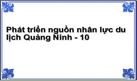 Phương Hướng Phát Triển Nguồn Nhân Lực Du Lịch Quảng Ninh