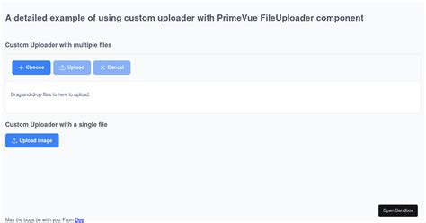Primevue Fileuploader Custom Forked Codesandbox