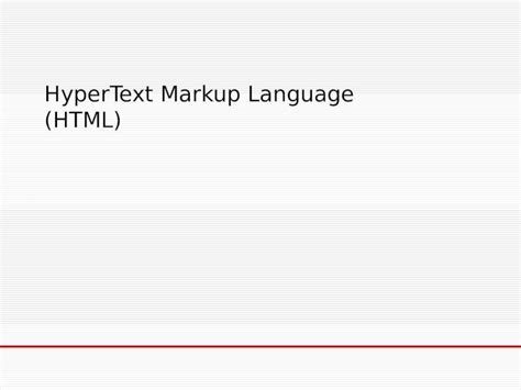 ppt hypertext markup language html introduction to html hyper text markup language html