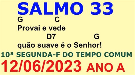 SALMO 33 34 DIA 12 06 23 Provai e vede quão suave é o Senhor YouTube