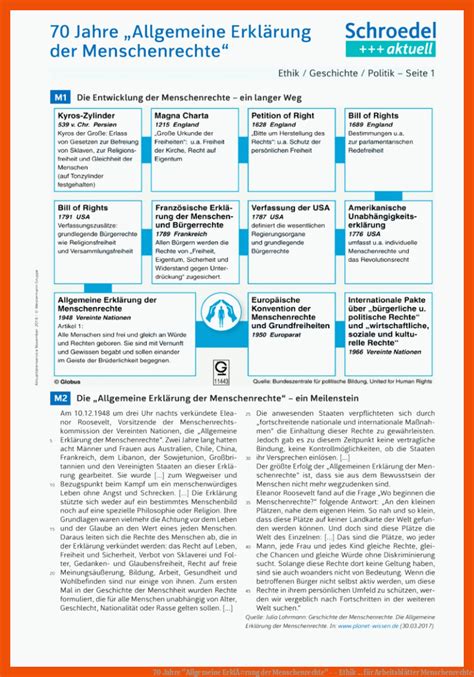 Arbeitsbl Tter Menschenrechte Biologie Arbeitsbl Tter