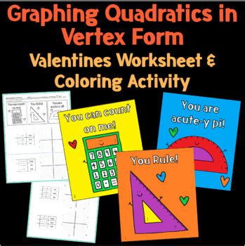 Graphing Quadratics In Vertex Form Valentines Day Worksheet Coloring