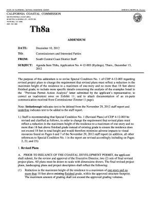 Fillable Online Documents Coastal Ca See The Addendum To The Staff