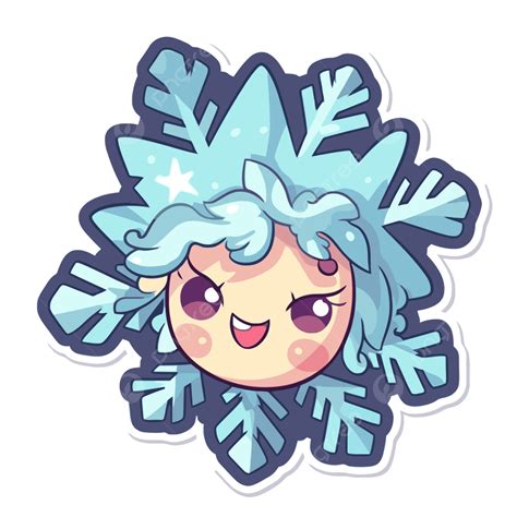 An Art Sticker Of A Girl Wearing Snowflake Clipart Vector Cute