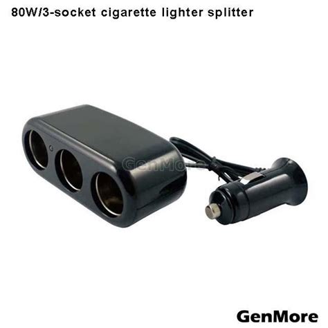80W 3 Socket Cigarette Lighter Splitter W 0 3 M Extension Cable
