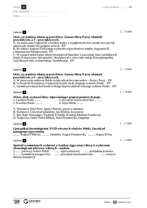 Sprawdzian Historia Klasa 6 Dział 5 Margaret Wiegel