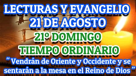 Lecturas Del D A De Hoy Domingo De Agosto De Evangelio De Hoy