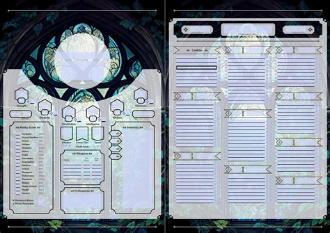 Ocean Window Character Sheet Interactive PDF Printable For Your Dnd