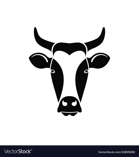 Cow Head Royalty Free Vector Image VectorStock