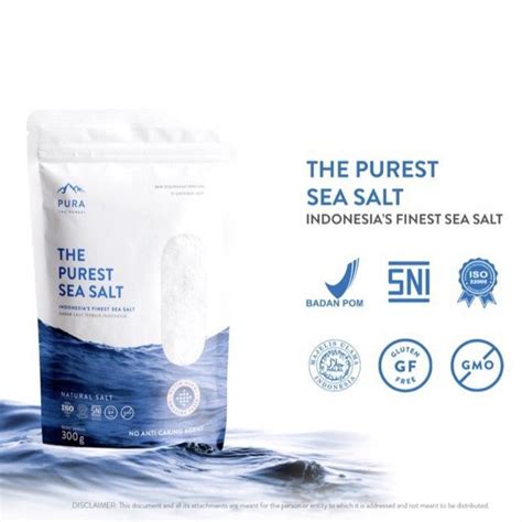 Jual Pura Purest Sea Salt Fine Garam Laut Premium Halus Sehat 300 Gr