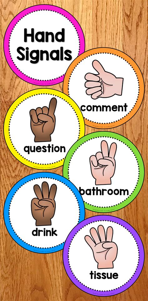 Free Classroom Hand Signals Display Classroom Hand Signals Free