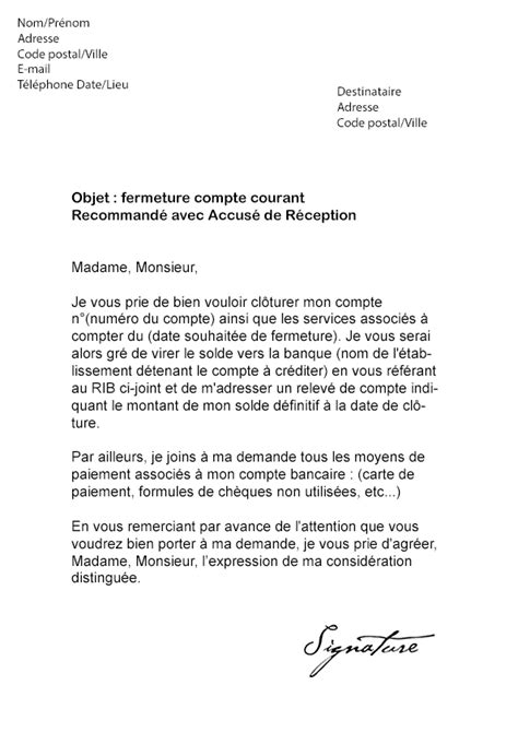 Lettre De Cloture De Compte Bancaire