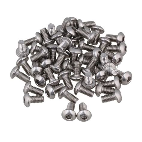 CNBTR 50pcs Metric Thread M4 Head Hex Socket Cap Screws Bolts 304
