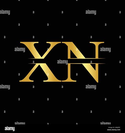 Creative Letter XN Logo Vector With Gold Color Abstract Linked Letter
